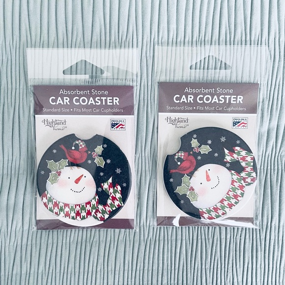Robert Stanley | Other | Nwt Set Of 2 Snowman Car Coasters | Poshmark